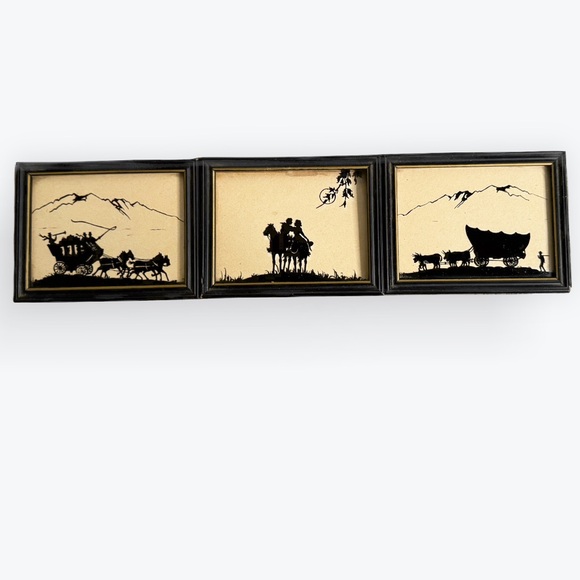 Fisher | Art | Trio Of Western Silhouette Wall Art | Poshmark